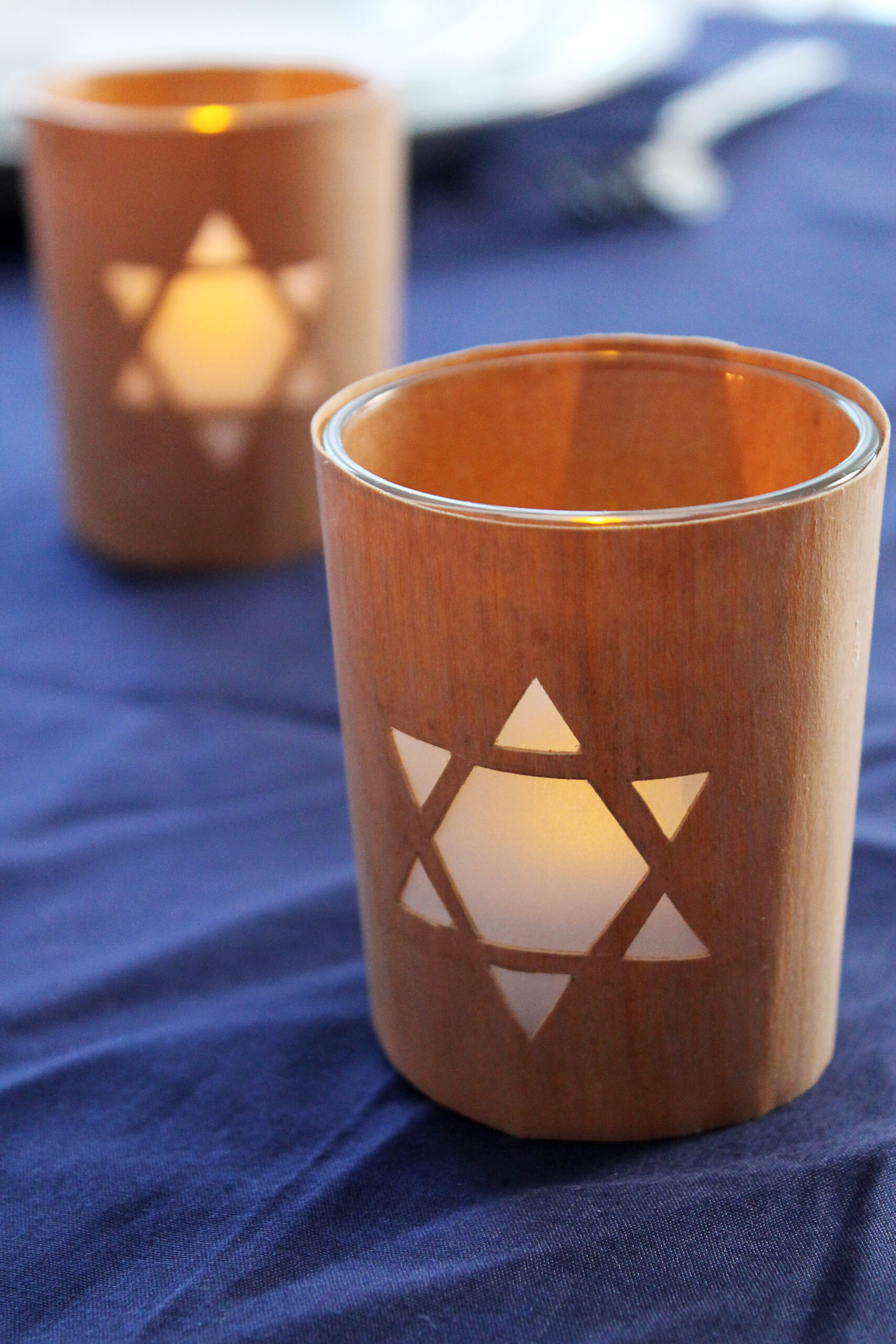 Make These Minimalist Wood Paper Votives for Hanukkah - Hello Holy Days!